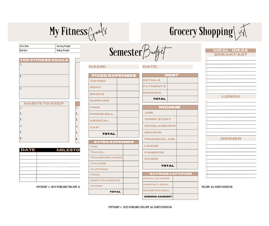 FREE Semester Budget Template For Any College Student (+ A Fitness ...